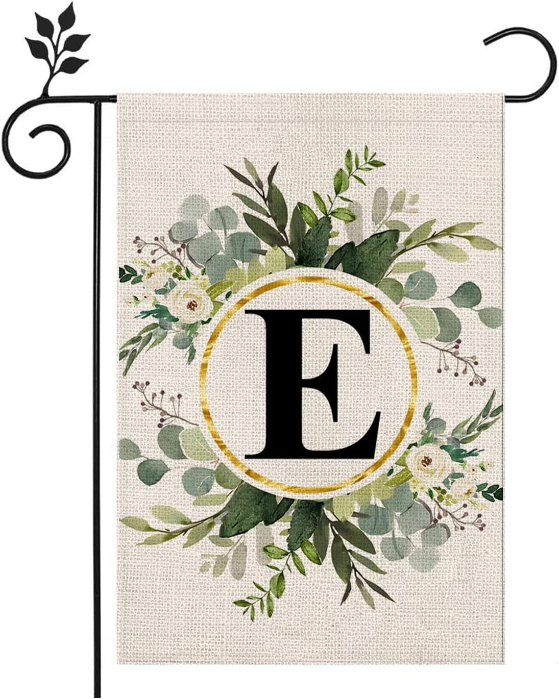 Monogram Letter E Garden Flag, Floral Garden Flag Garden Letter Flags ...