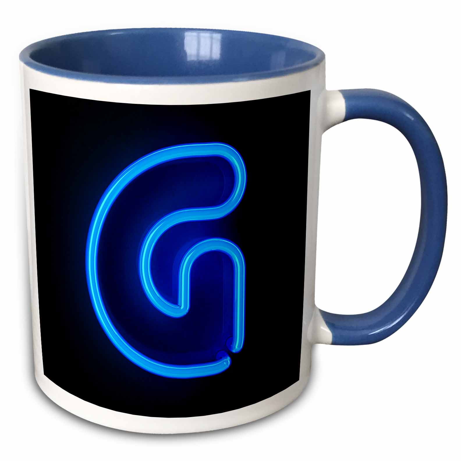3drose, Monogram Letter G Abstract Neon Blue Lit Shining Illuminated ...