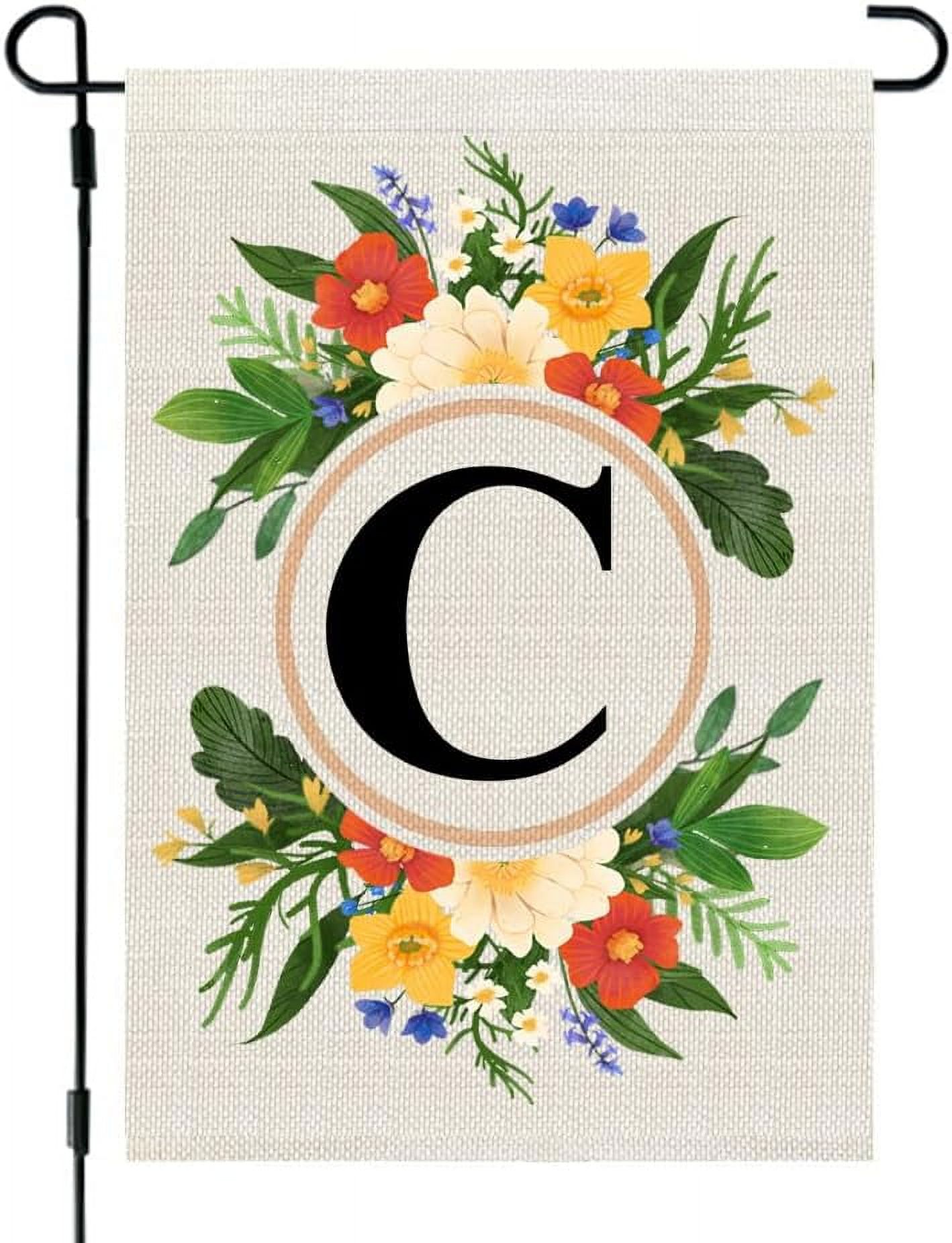 Monogram Letter Garden Flag, Monogram Garden Flag, Garden Flag, Letter ...