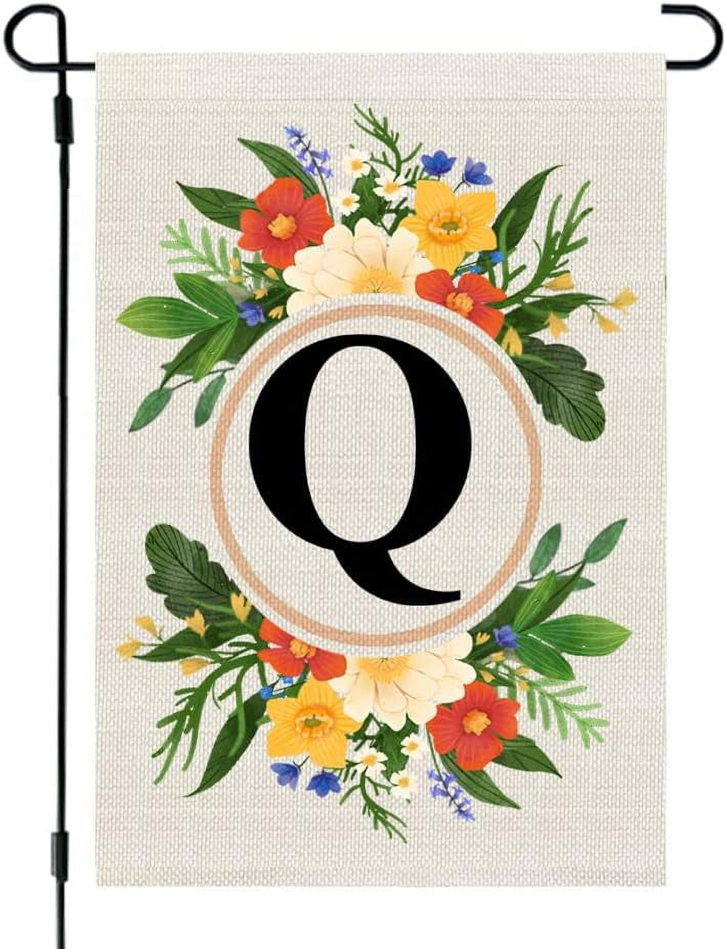 Monogram Letter Garden Flag, Monogram Garden Flag, Garden Flag, Letter ...