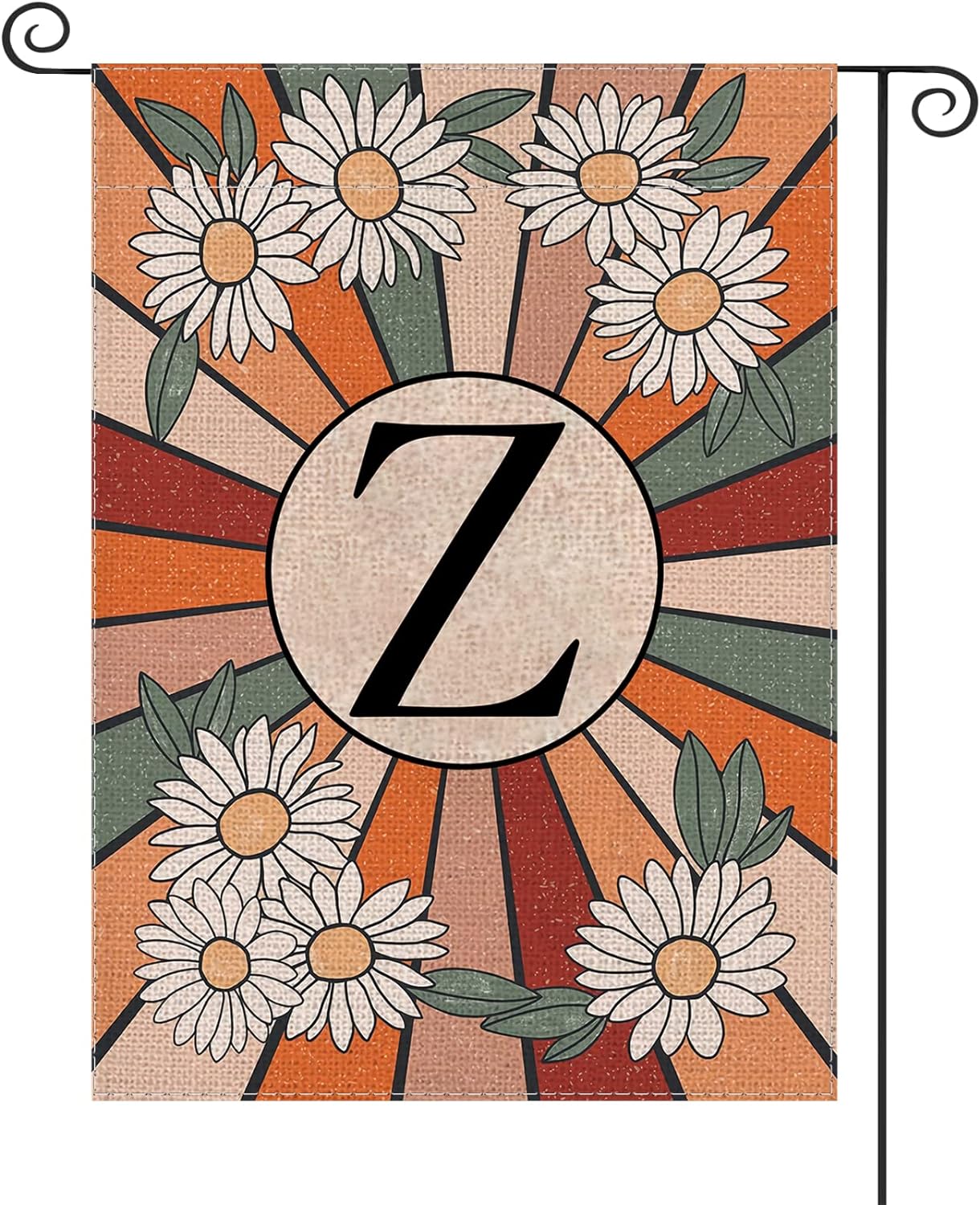 Monogram Letter Garden Flag Floral Double Sided for Outside Small ...