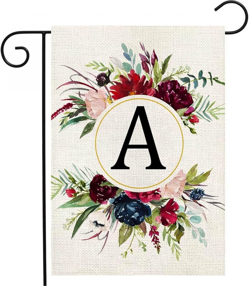 Monogram Letter A Garden Flags, Summer Garden Flag 12x18 Double Sided ...