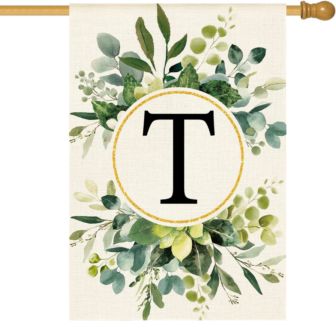 Monogram Letter H Floral Garden Flag 12x18 Inch Double Sided Outside ...