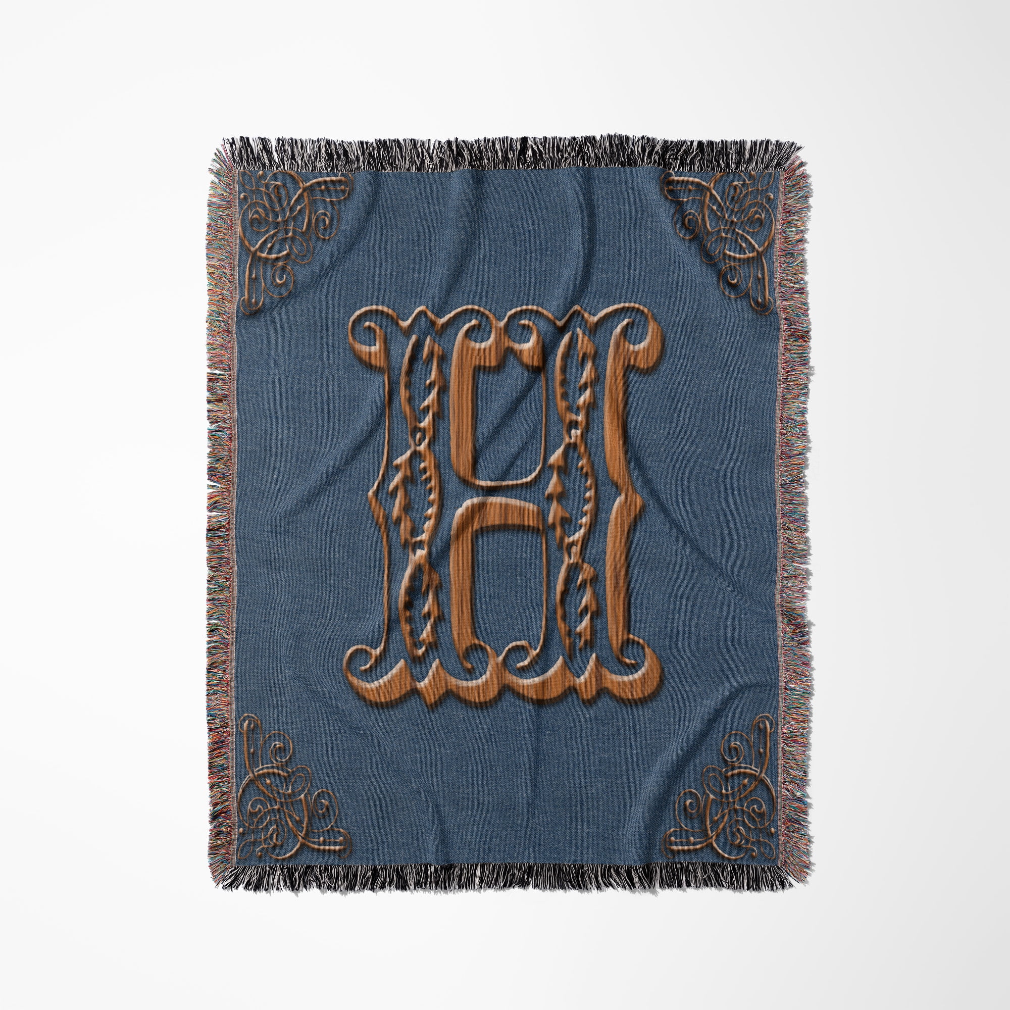 Monogram Letter H In Victorian Western Font That Looks Like Carved Oak ...