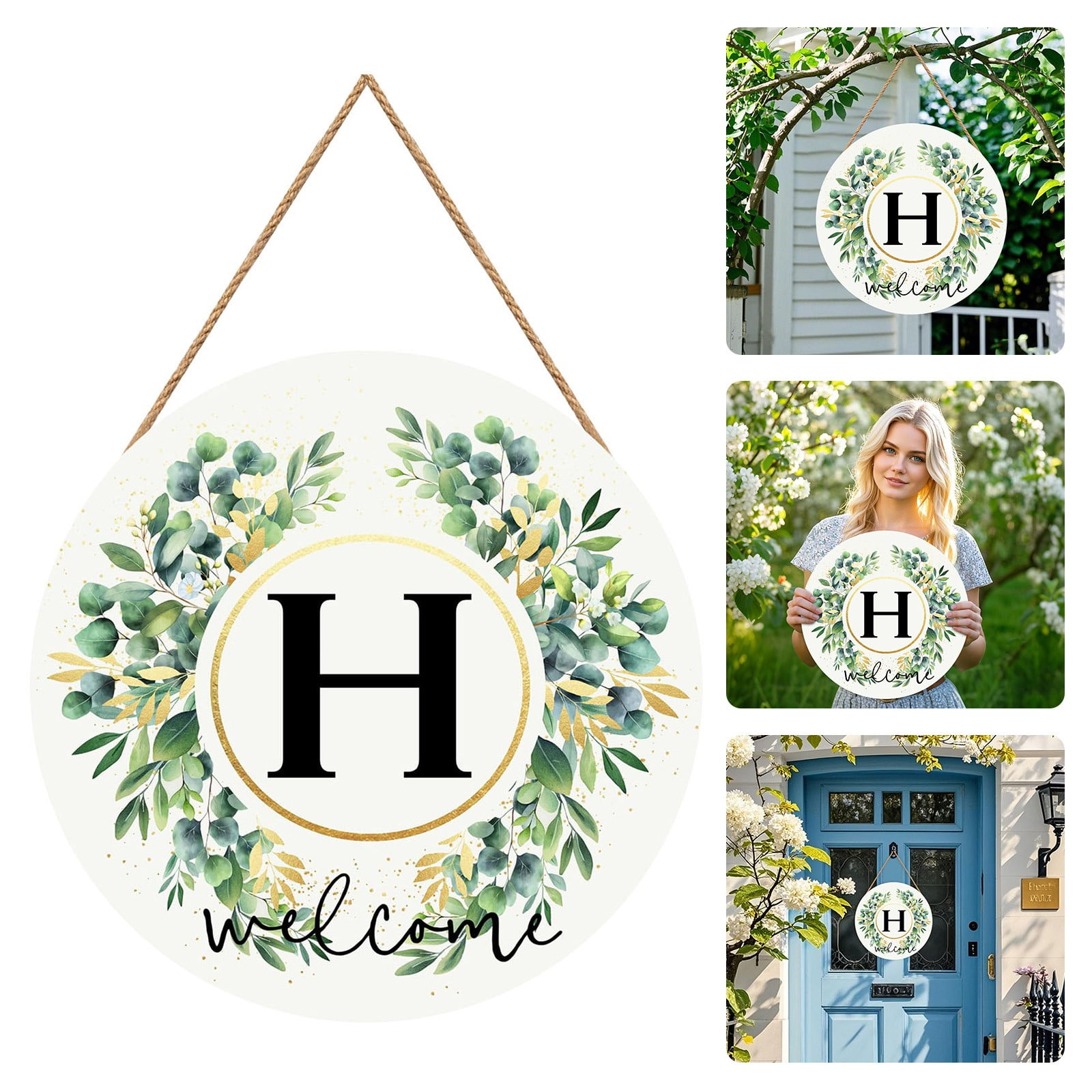 Monogram Letter House Warming Gifts New Home Wreaths for Front Door ...