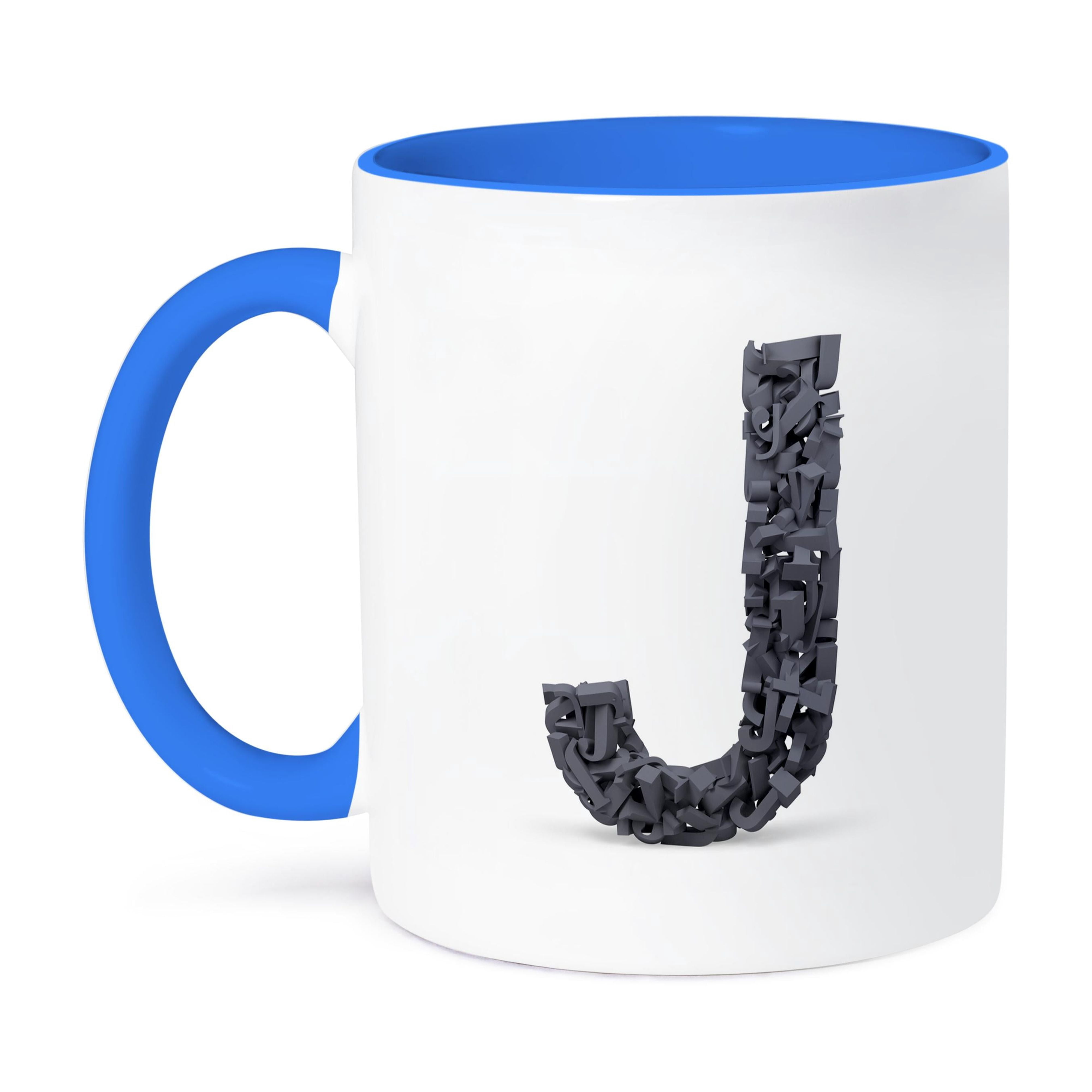 Monogram Letter J Made Out Of Many Js, 11oz Two-Tone Blue Mug - Walmart.com