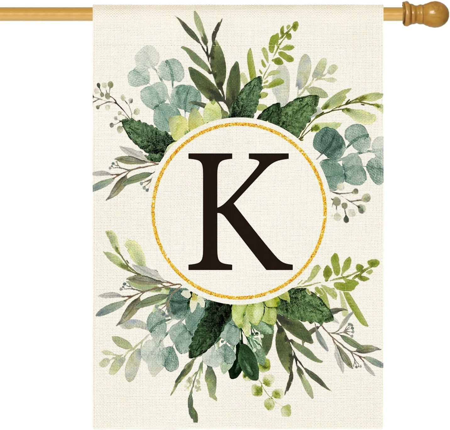 Monogram Letter K Floral House Flag 28x40 Inch Double Sided Outside ...