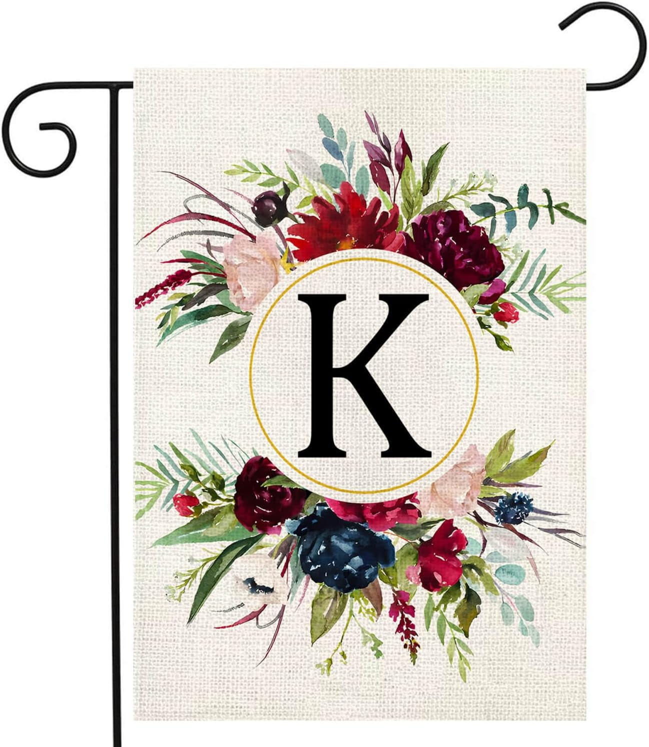Monogram Letter K Garden Flags, Summer Garden Flag 12x18 Inch Double ...