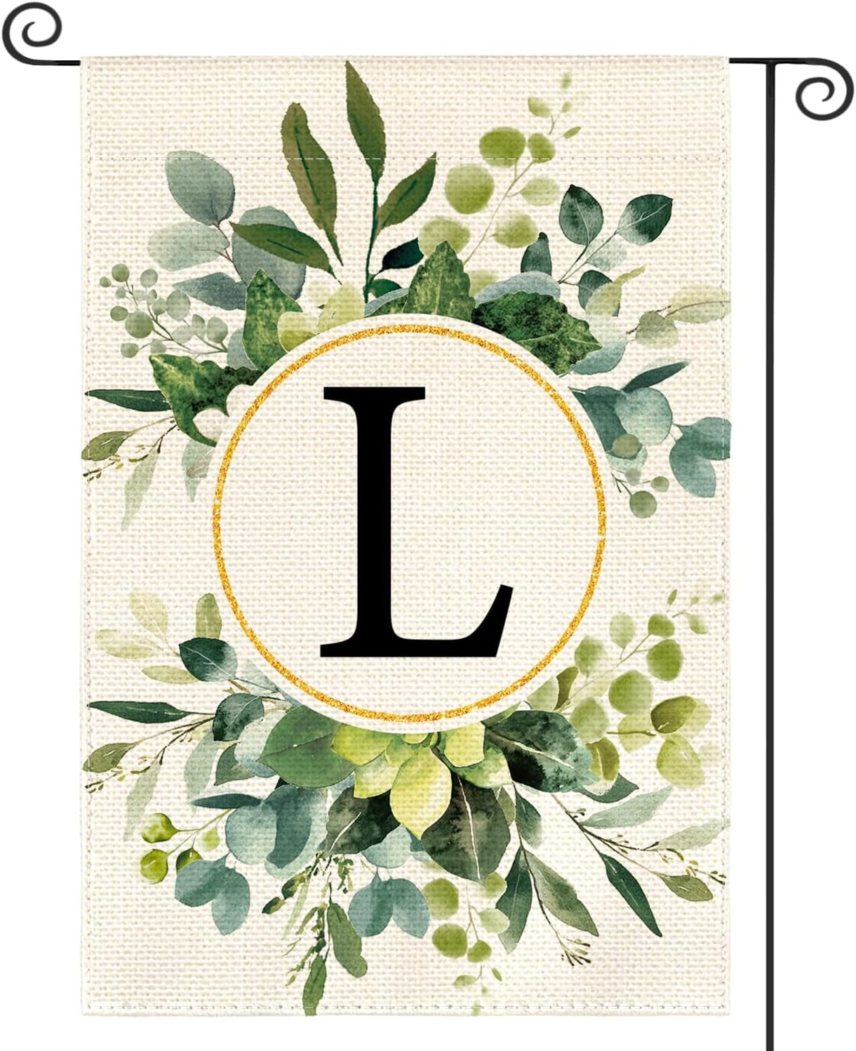Monogram Letter L Floral Garden Flag 12x18 Inch Double Sided Outside ...