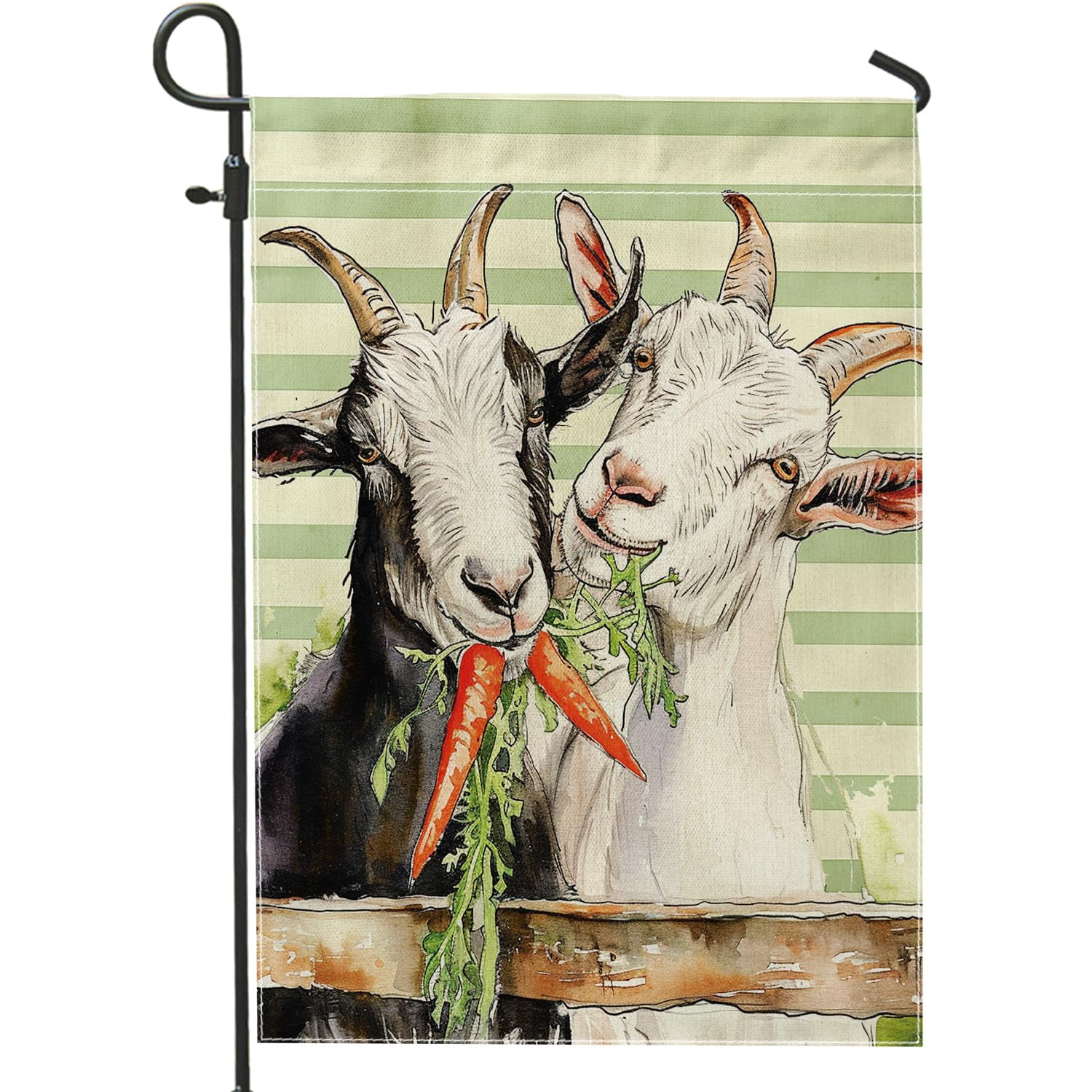 funny goat garden flag animal farmhouse country style rustic carrots ...