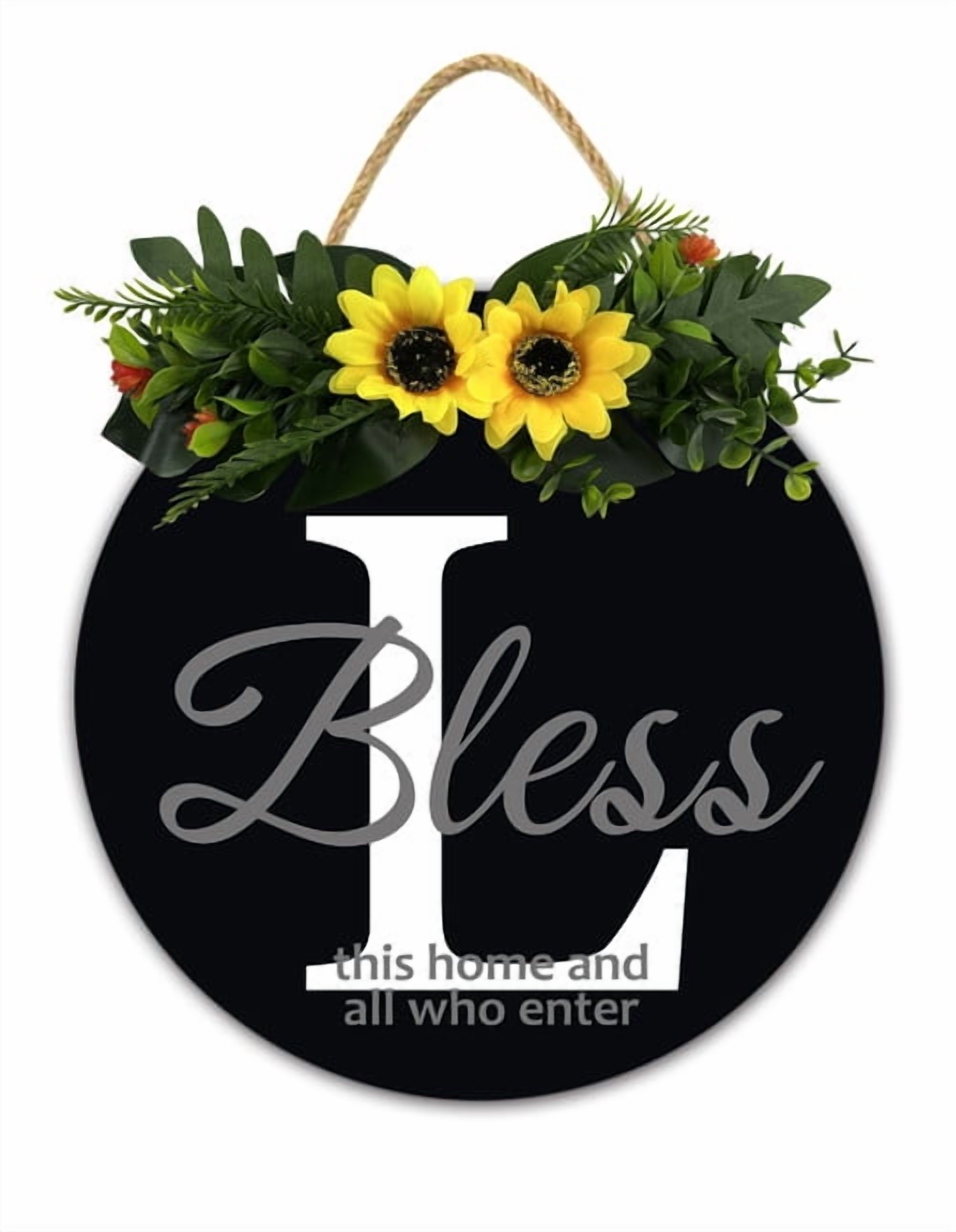 Monogram Letter L Last Name Front Door Welcome Wreath, 26 Letter ...