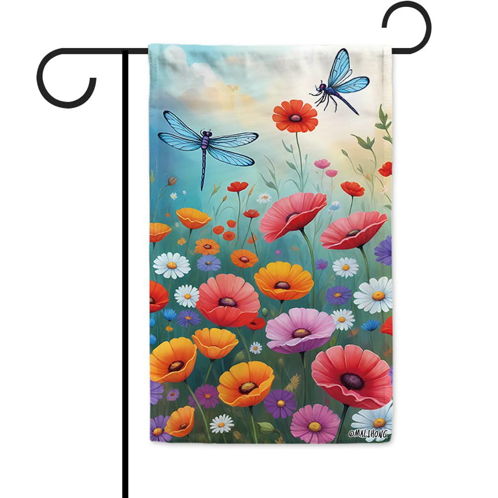 Monogram Letter M Garden Flag, 12x18 Inch Double Sided Burlap Flags for ...