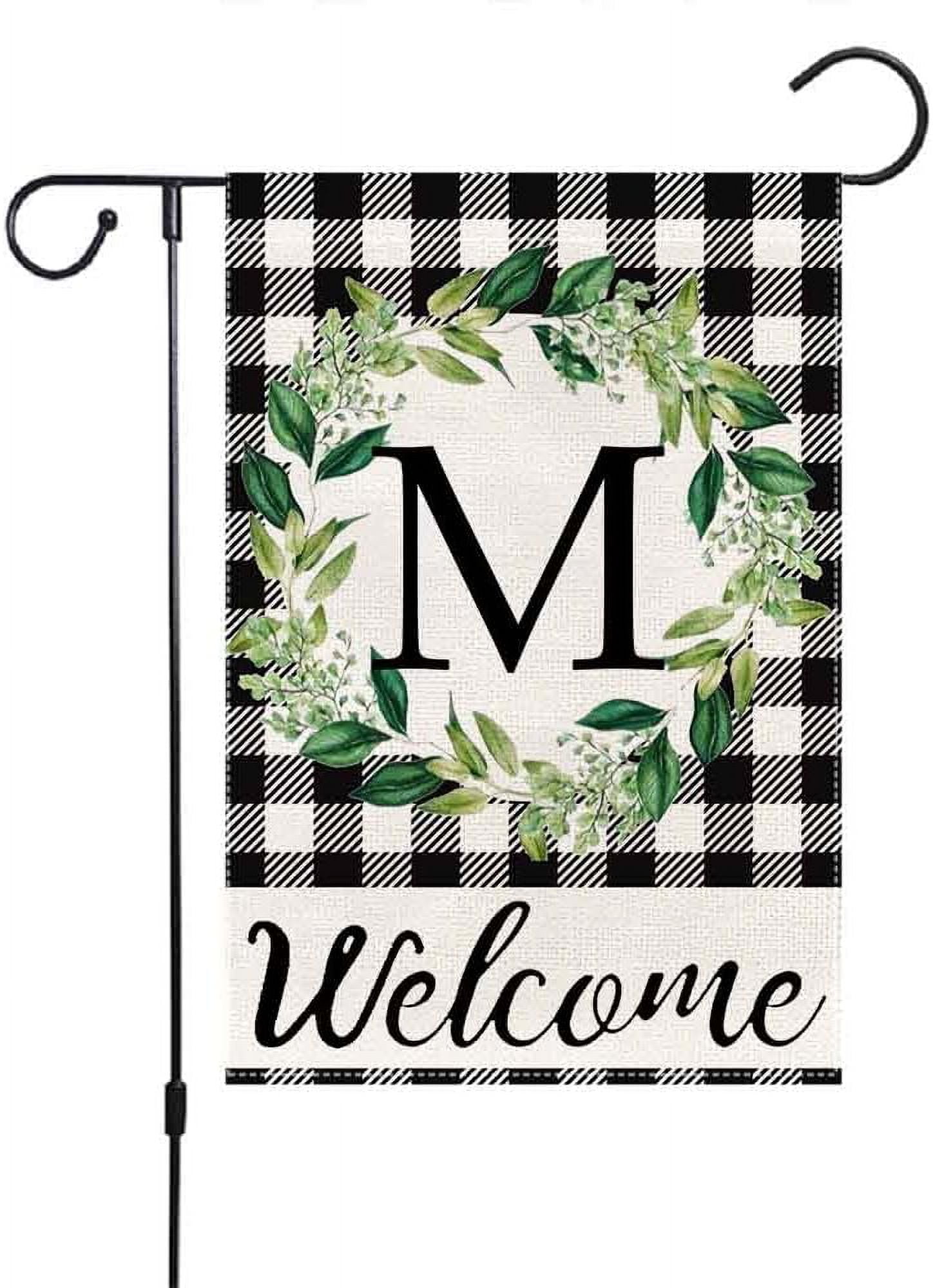 Monogram Letter M Garden Flag, Double Sided Flags for Outdoor Family ...
