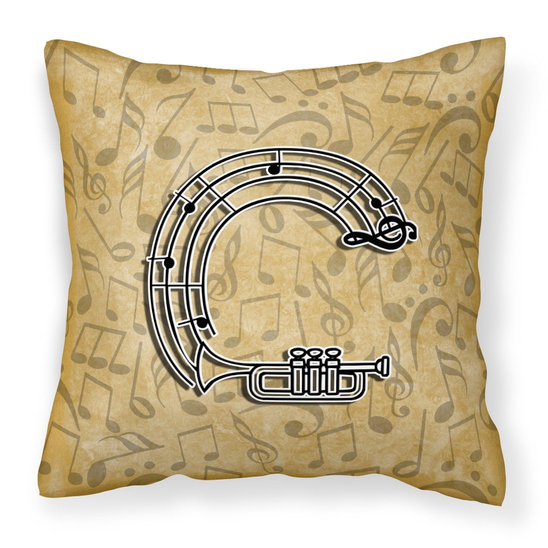 Monogram Letter Musical Instrument Alphabet Fabric Decorative Pillow ...