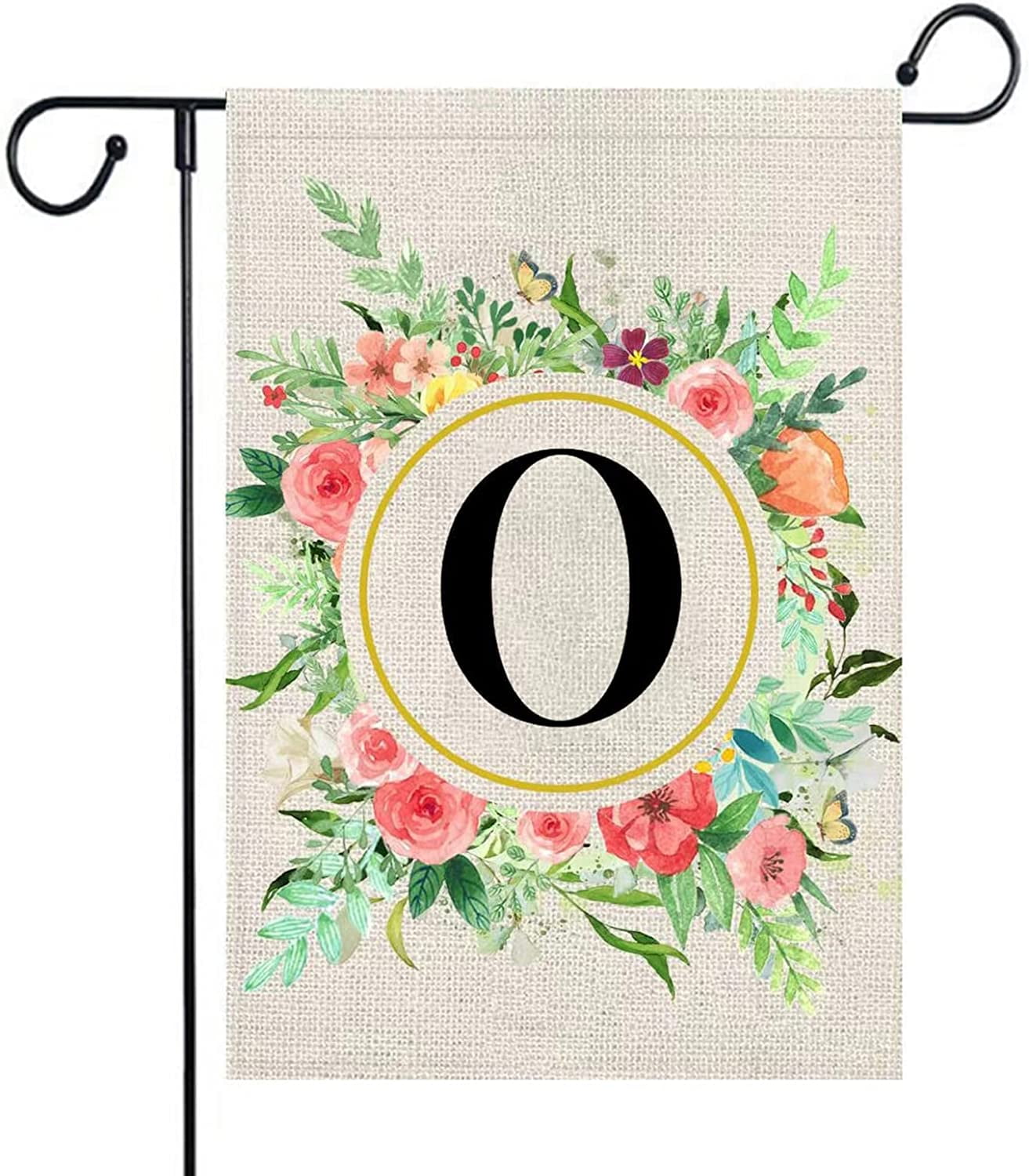 Monogram Letter O Summer Welcome Garden Flags Double Sided Initial ...