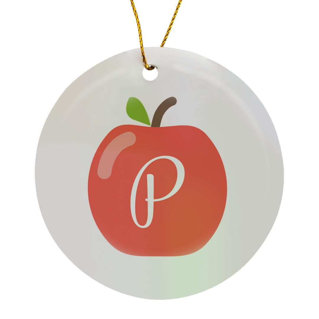3drose, Monogram Letter P Inside a Red Apple on a White Background ...