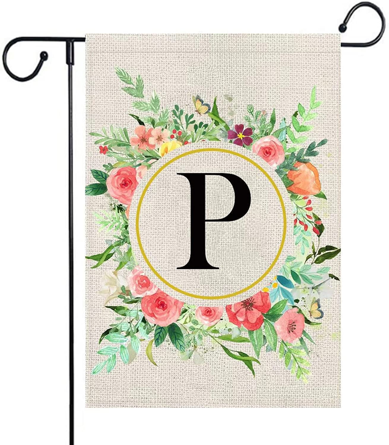 Monogram Letter P Summer Welcome Garden Flags Double Sided Initial ...