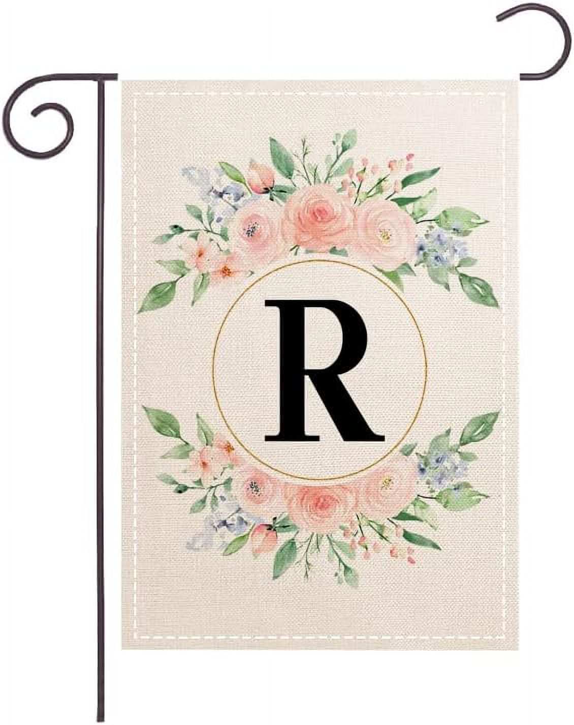 Monogram Letter R Garden Flags for Outside Double Sided, Outdoor Patio ...