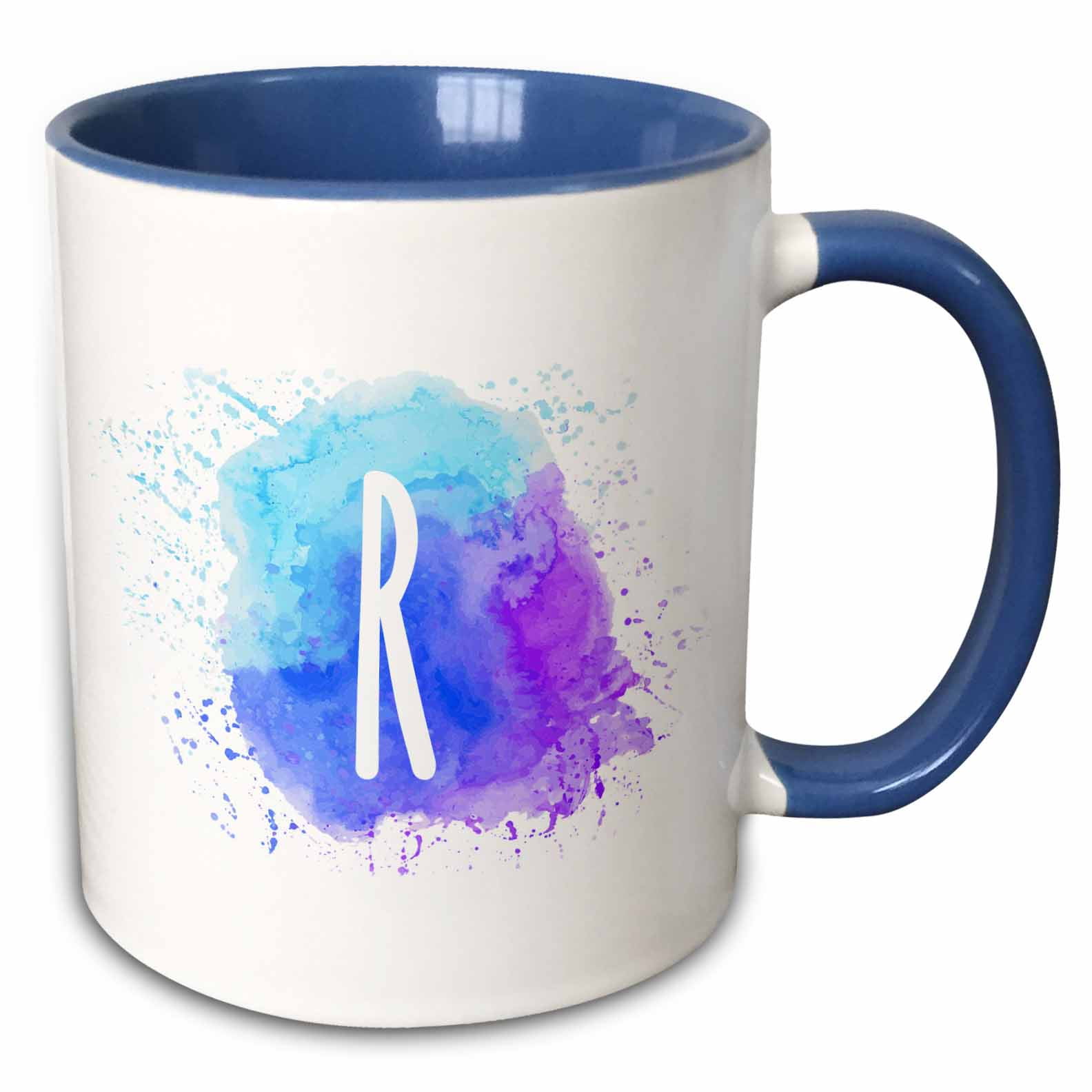 3drose, Monogram Letter R Inside a Teal, Blue, and Purple Paint Splash ...