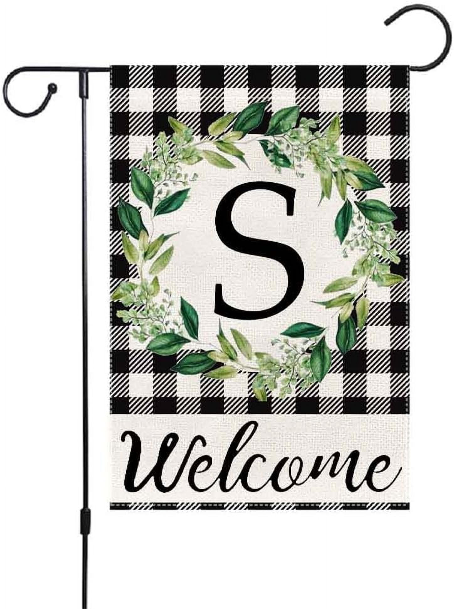 Monogram Letter S Garden Flag, Double Sided Flags for Outdoor Family ...