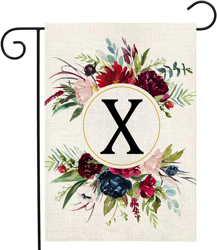 Monogram Letter S Garden Flags, Summer Garden Flag 12x18 Double Sided ...