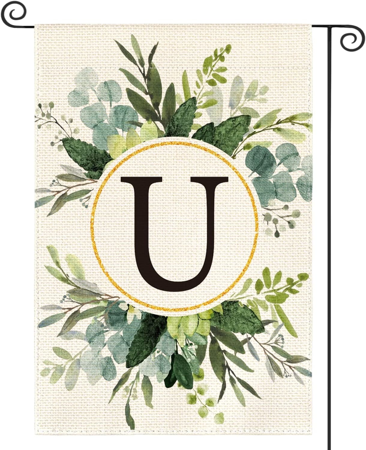Monogram Letter U Floral Garden Flag Double Sided Outside, Family Last ...