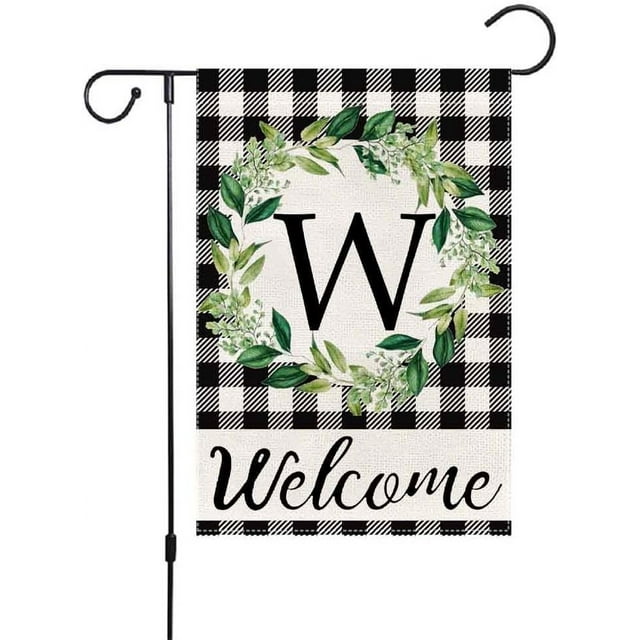 Monogram Letter W Garden Flag, Double Sided Flags for Outdoor Family ...