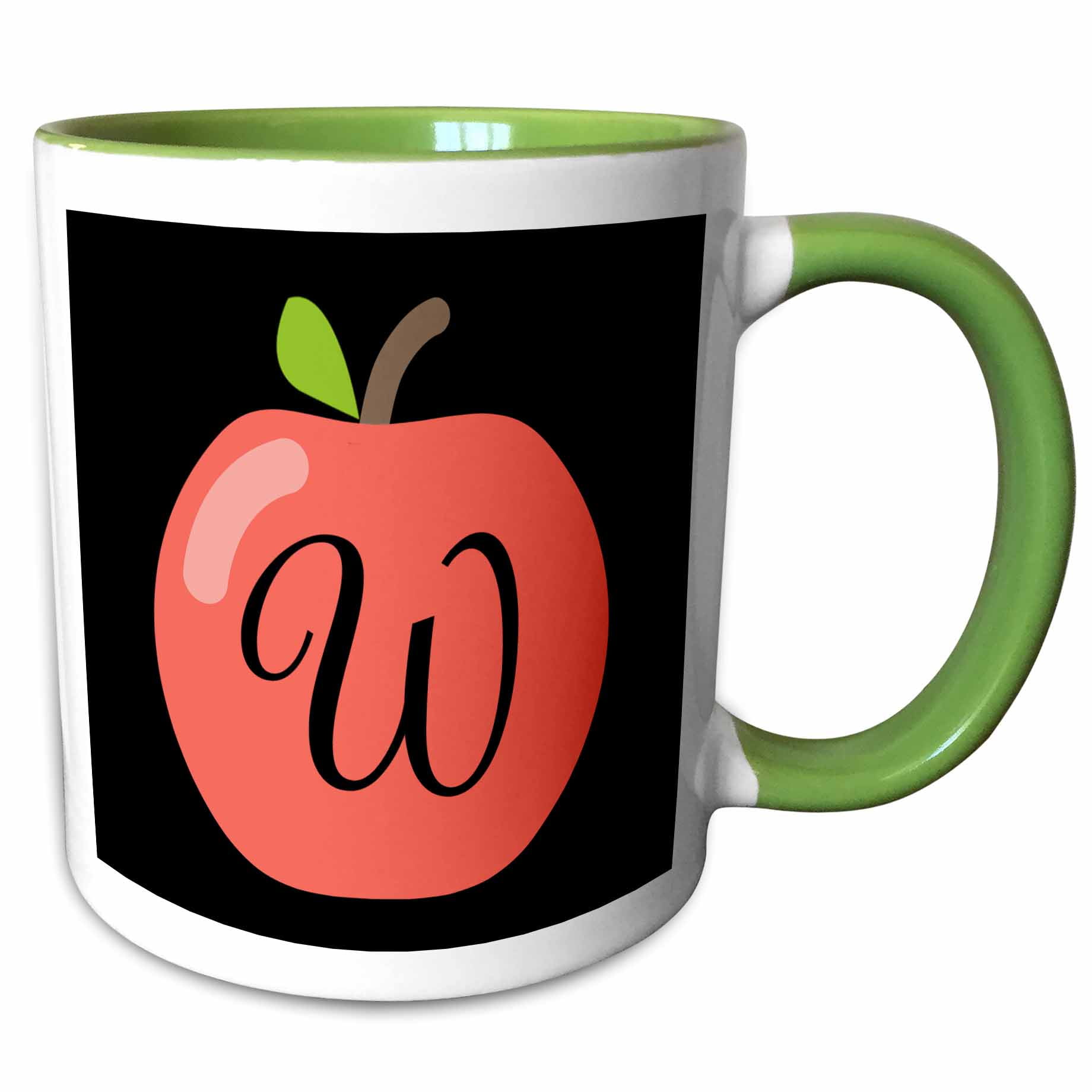 3drose, Monogram Letter W Inside a Red Apple on a Black Background ...