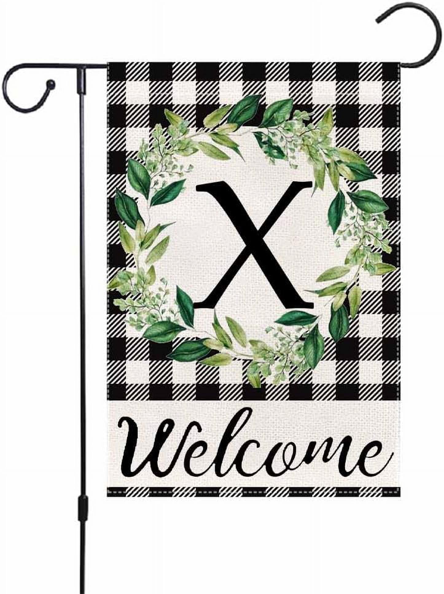 Monogram Letter X Garden Flag, Floral Name Initial Flags Double Sided ...