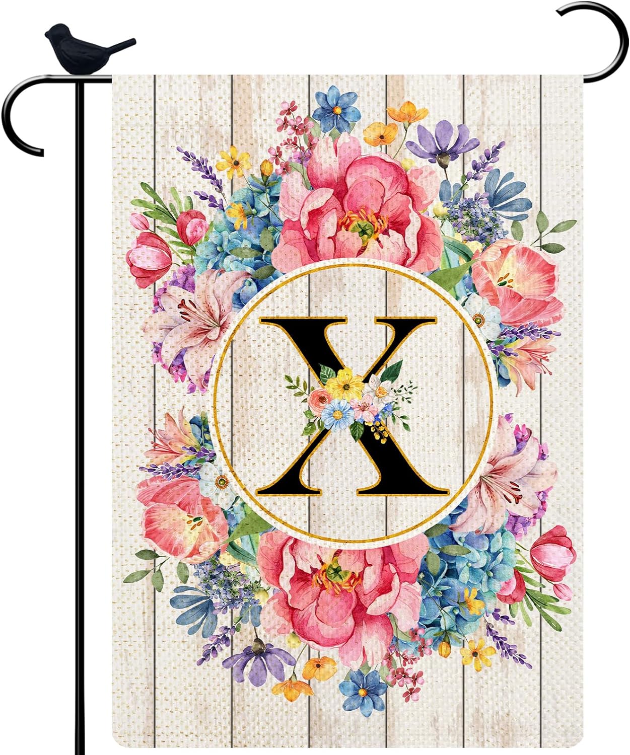 Monogram Letter X Spring Small Garden Flag Burlap Family Last Name ...