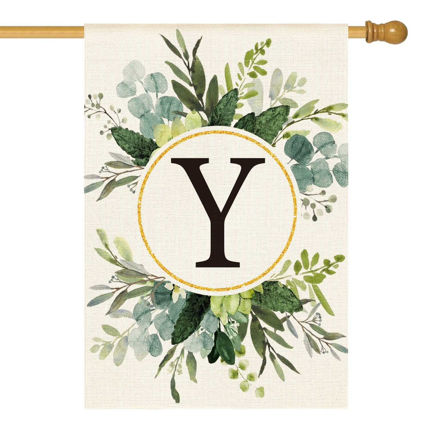 Monogram Letter Y Floral Garden Flag Double Sided Outside, Family Last ...