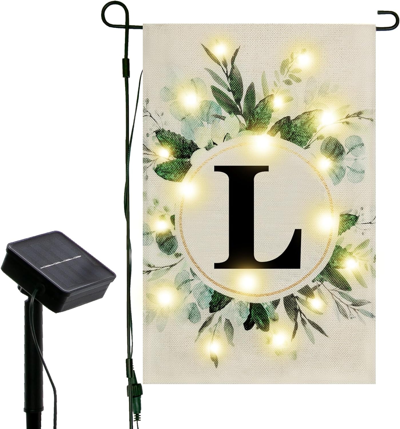 Monogram Lighted Letter L Garden Flag Floral, Garden Flags for Outside ...