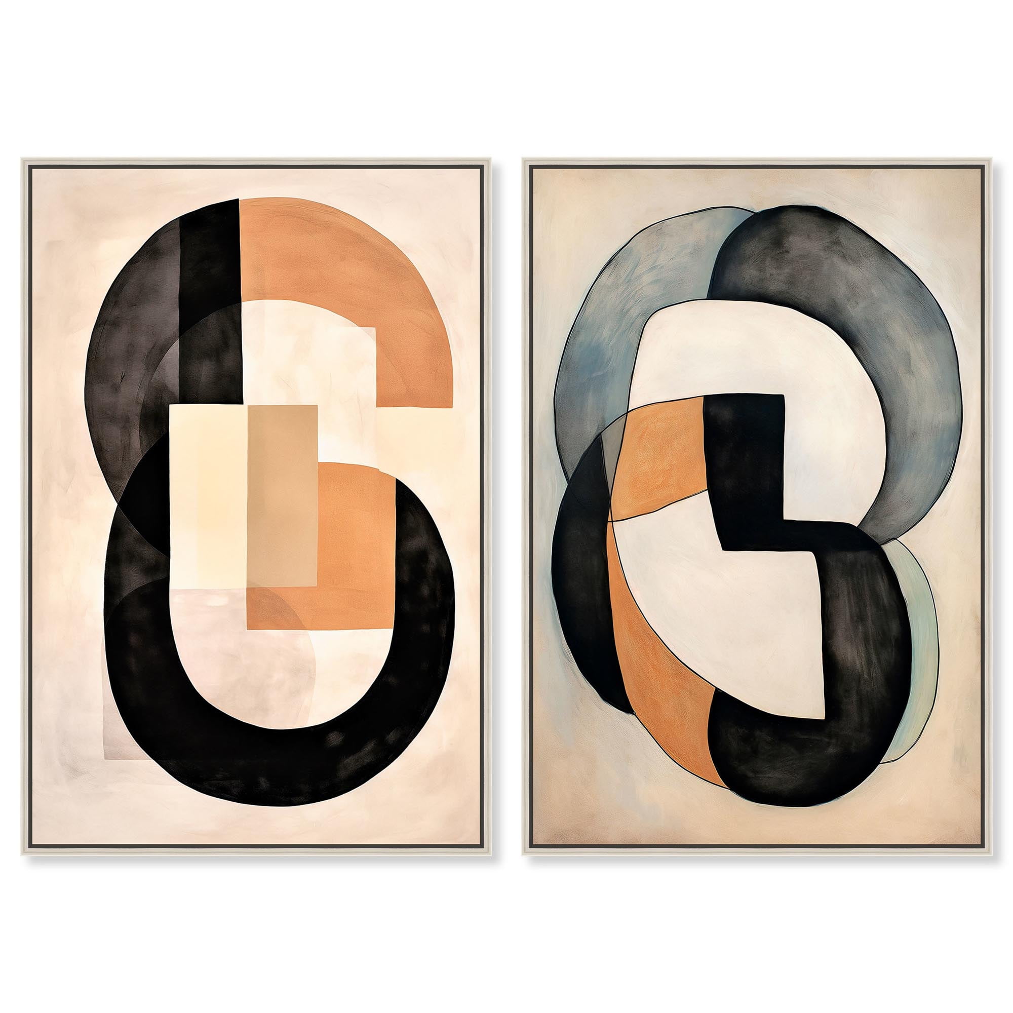Monogram Numbers Set Canvas Set of 2 Boho Abstract by Art Remedy ...