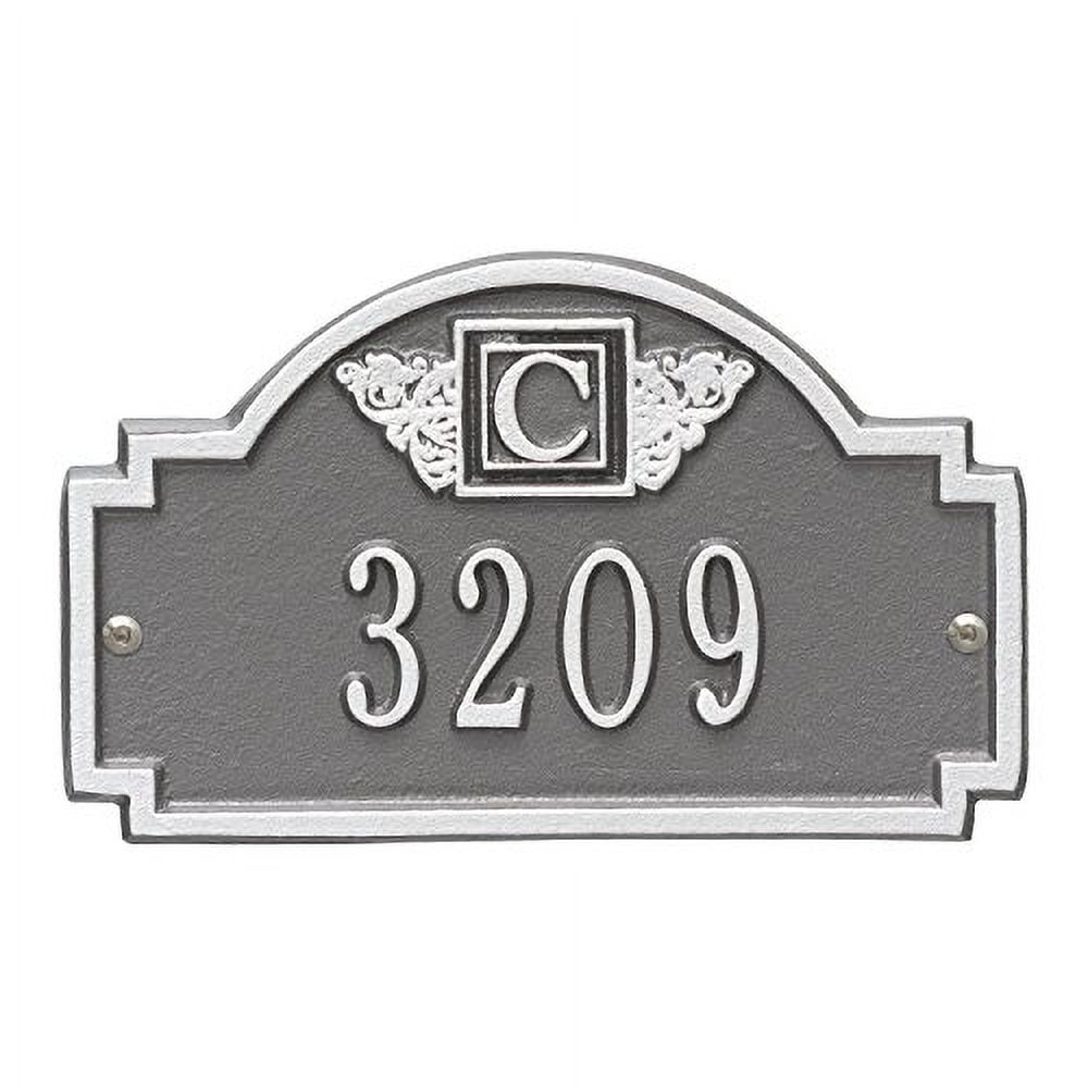 Monogram Petite House Number Wall Plaque in Pewter and Silver - Walmart.com