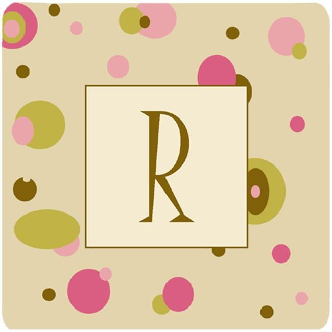 Monogram - Tan Dots Foam Coasters Initial Letter R, Set Of 4 - Walmart.com