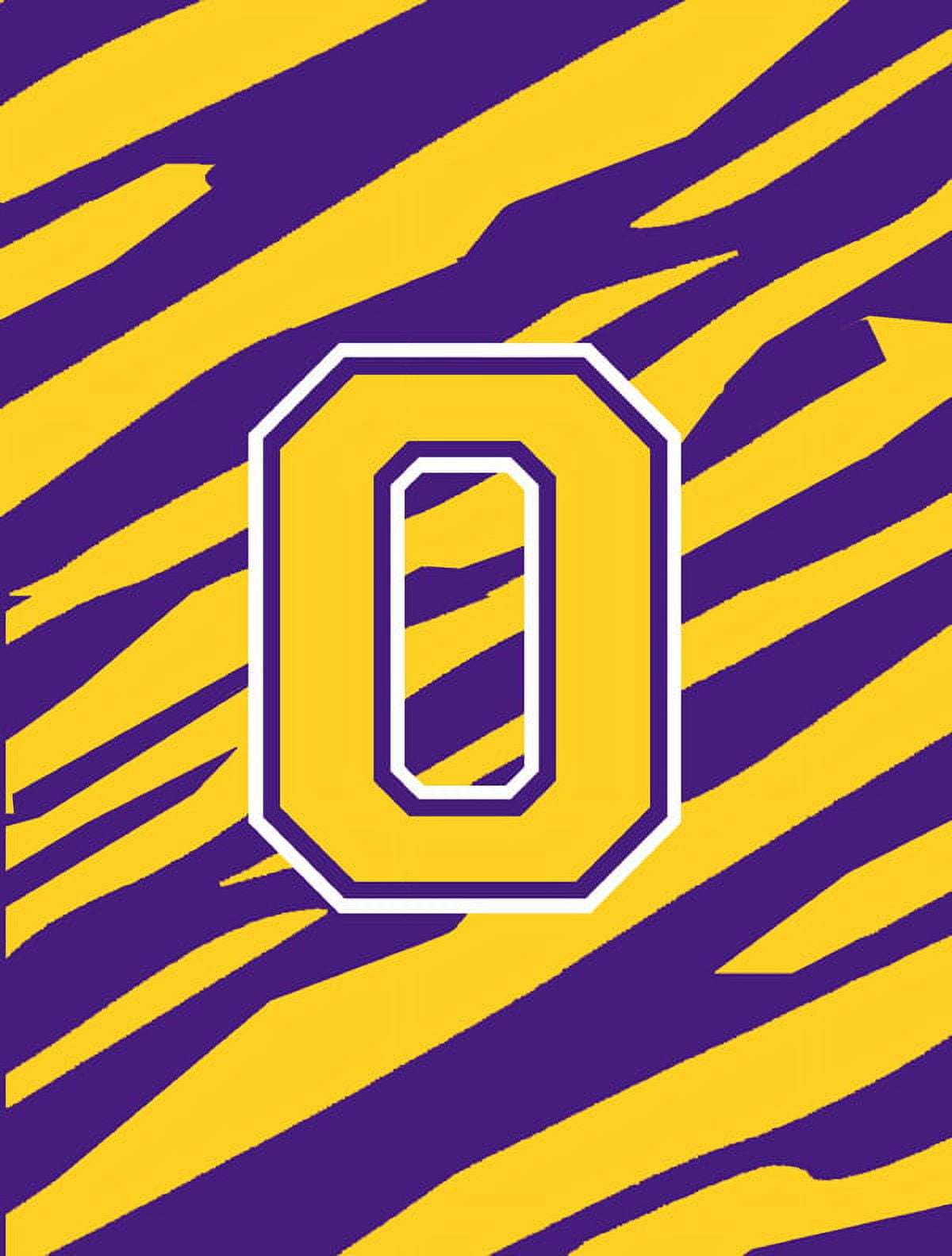 Monogram - Tiger Stripe - Purple Gold Initial O Monogram Initial Flag ...