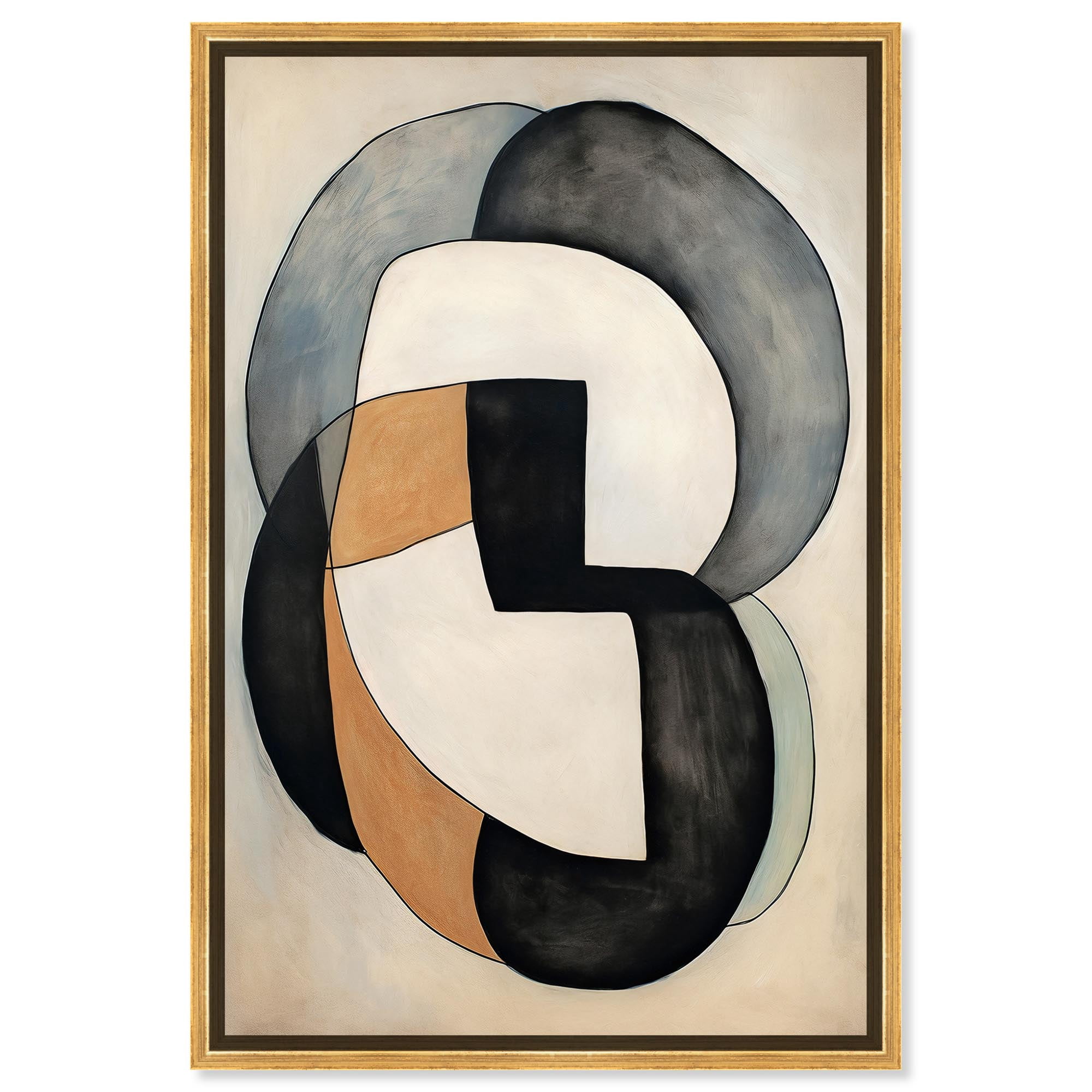 Monogram Version of an Eight Canvas Modern Neutral Wall Art by Art ...