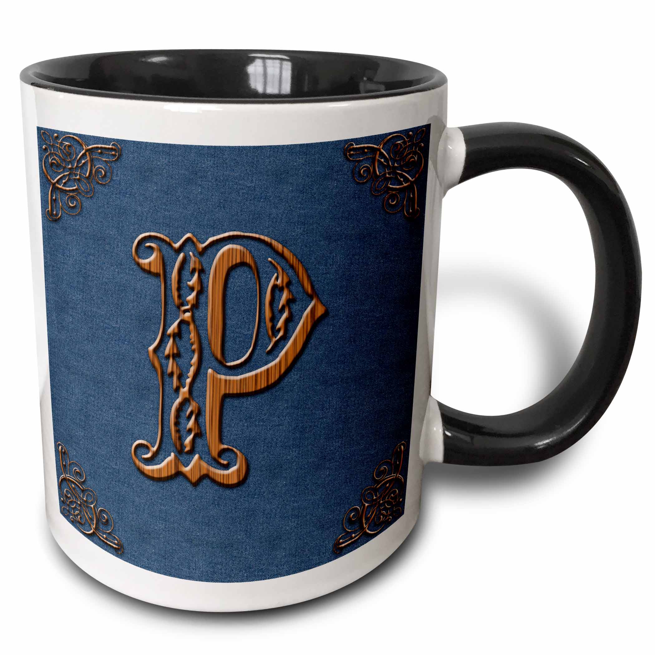 Monogram letter P in Victorian Western font that looks like carved oak ...