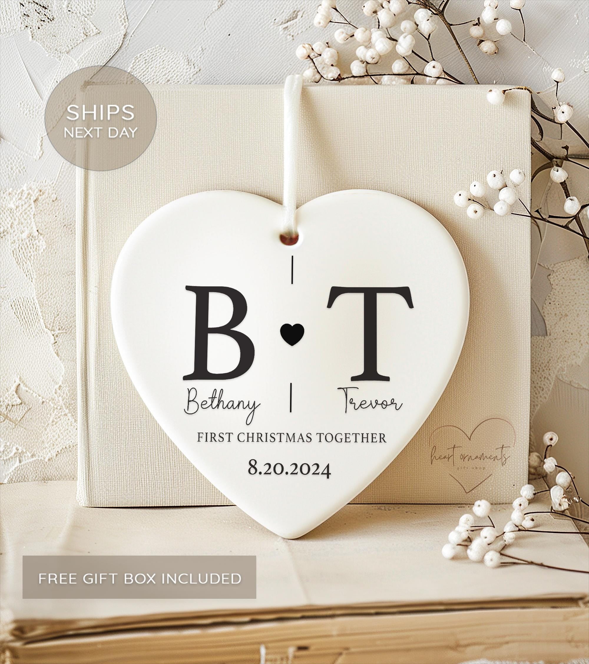 MonogramFirst Christmas Together Ornament 2025 Personalized Initials ...