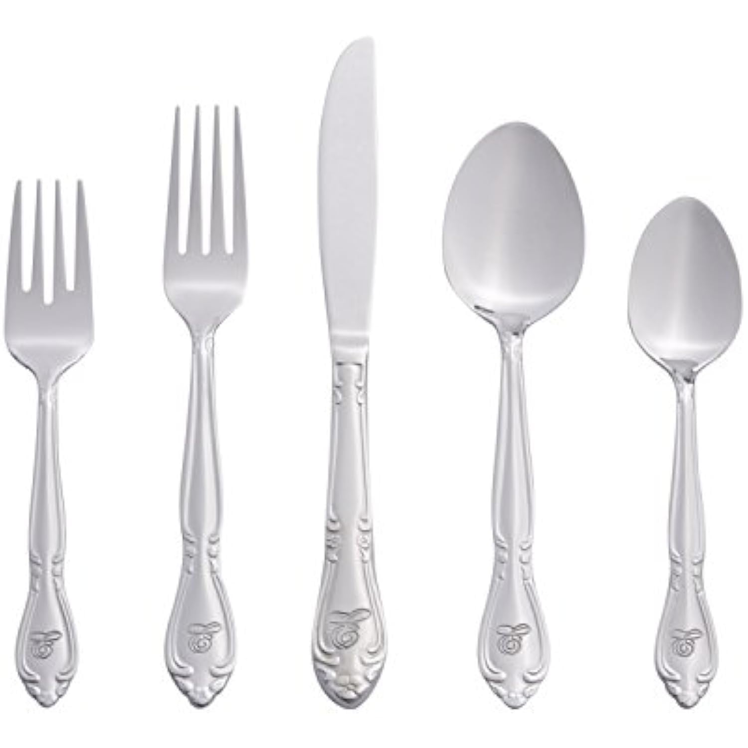 Monogrammed 46-Piece Silver Flatware Set - Engraved Letter E ...