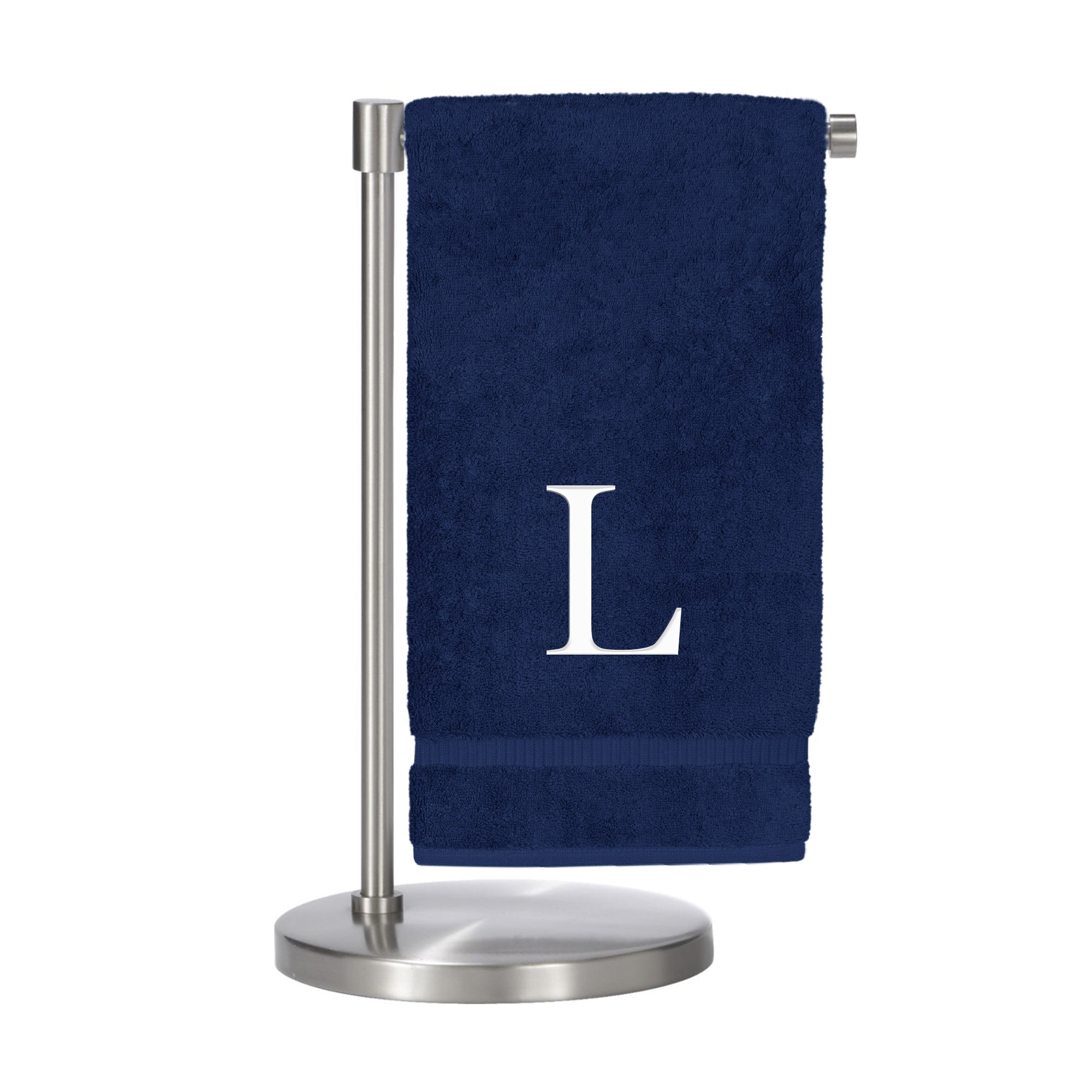 Monogrammed Bath Towel, Personalized Gift, Set of 2- White Block Letter ...