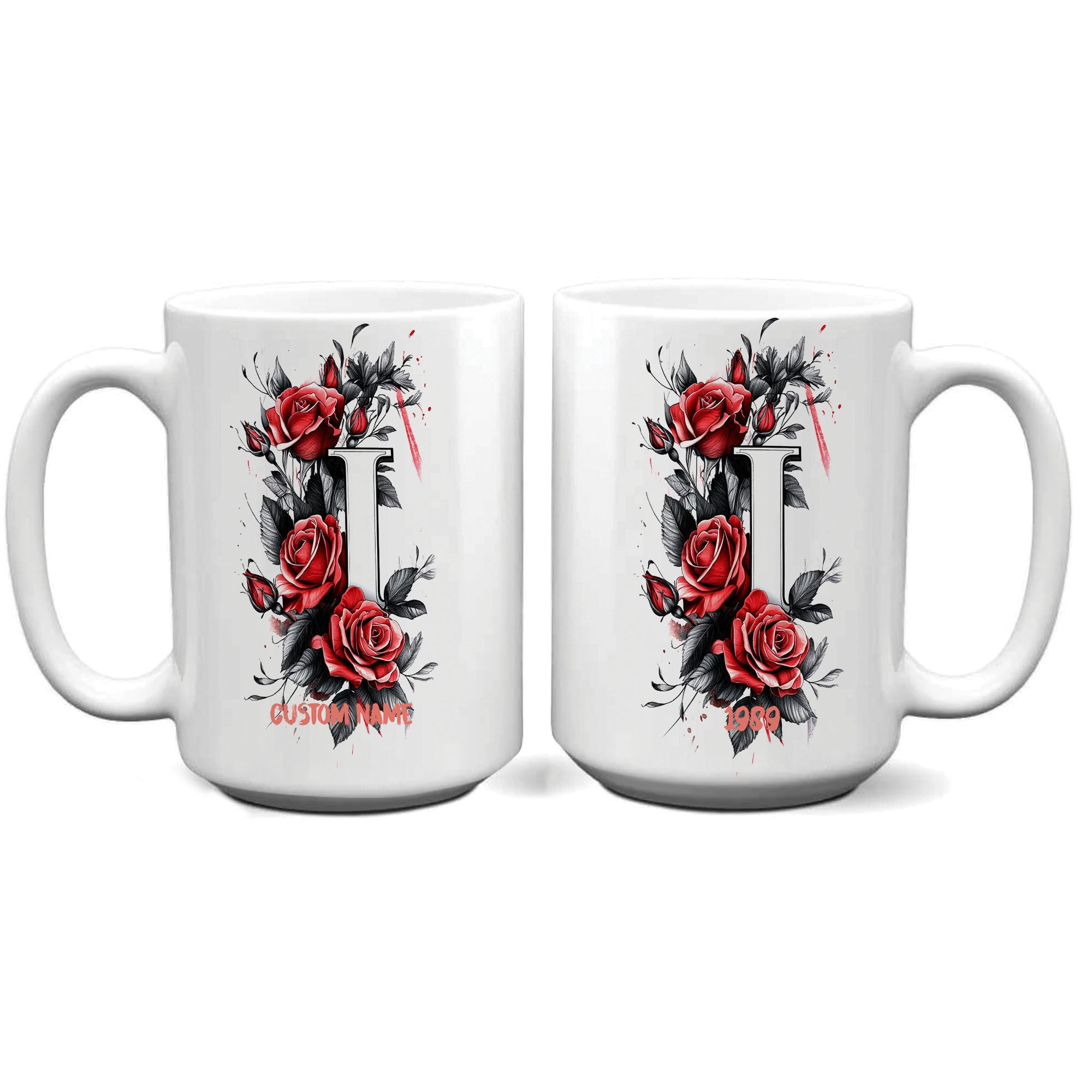 Monogrammed Coffee Mug for Women with Initial I - Personalized 11oz ...