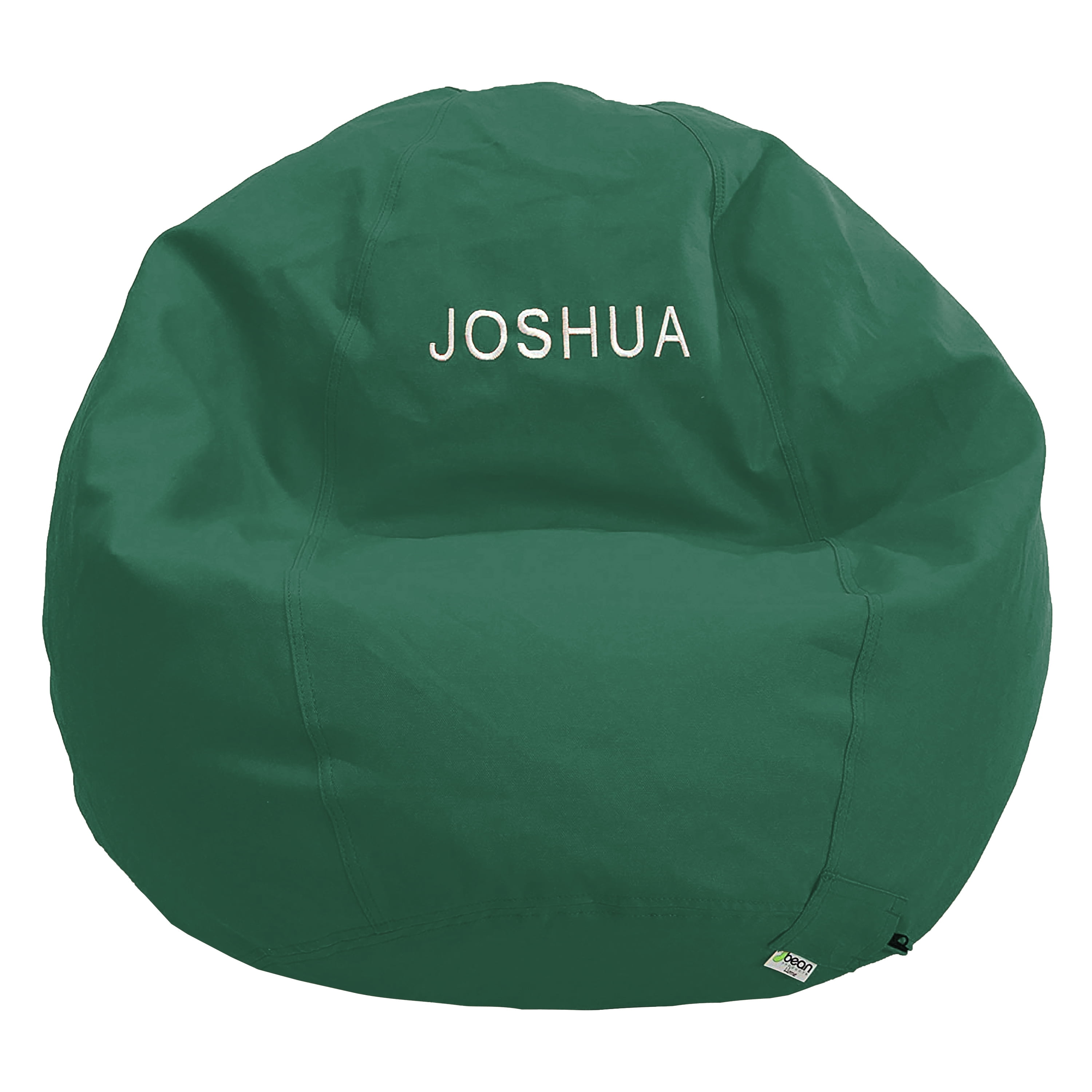 Monogrammed Cotton 31x33x20" Small Bean Bag Chair - w/Polystyrene Beads ...