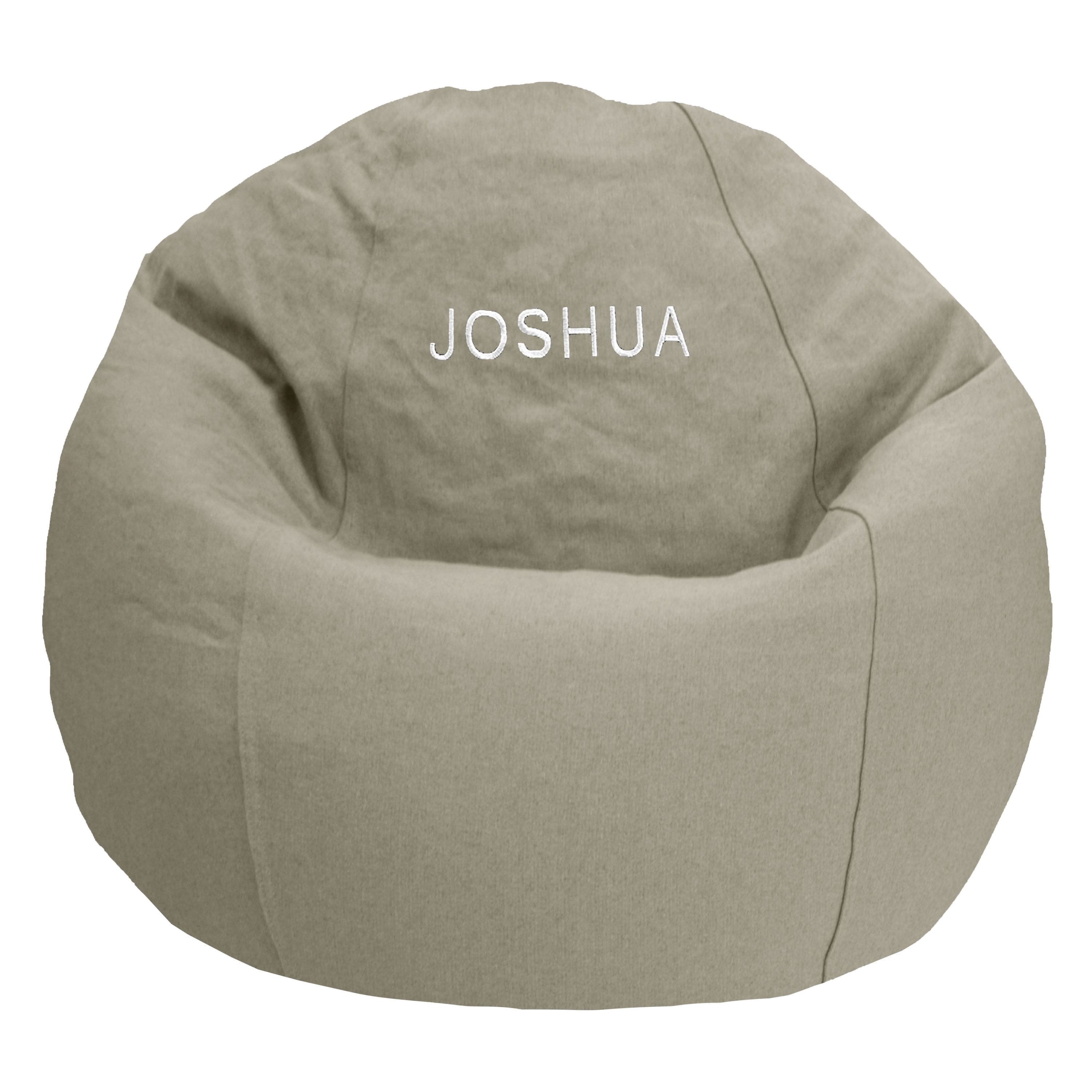 Monogrammed Cotton 31x33x20" Small Bean Bag Chair - w/Polystyrene Beads ...