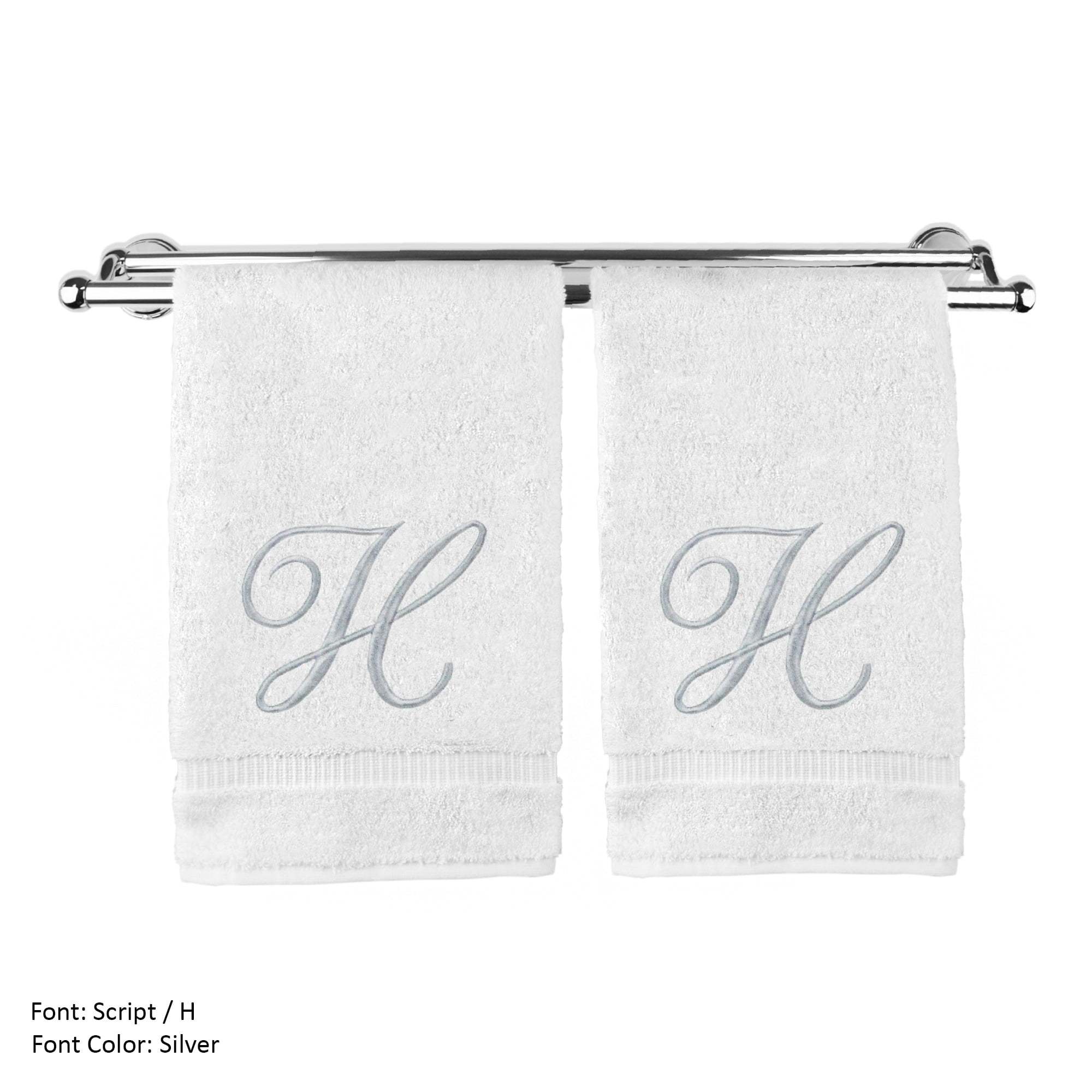 Monogrammed Hand Towel, Personalized Gift, 16 x 30 Inches - Set of 2 ...