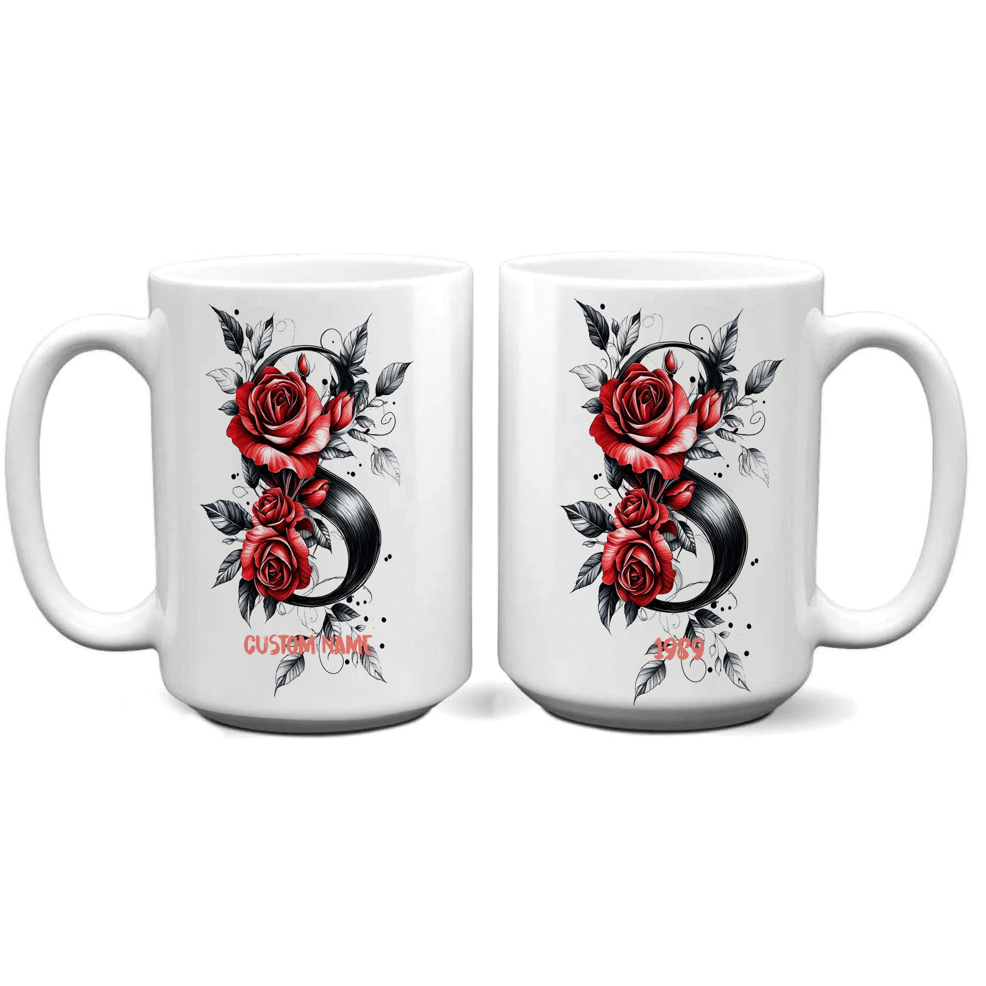 Monogrammed Initial 'S' Coffee Mug for Women - Personalized Cup 11oz ...