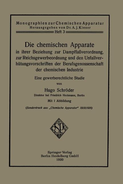 Monographien Zur Chemischen Apparatur Die Chemischen Apparate in Ihrer ...