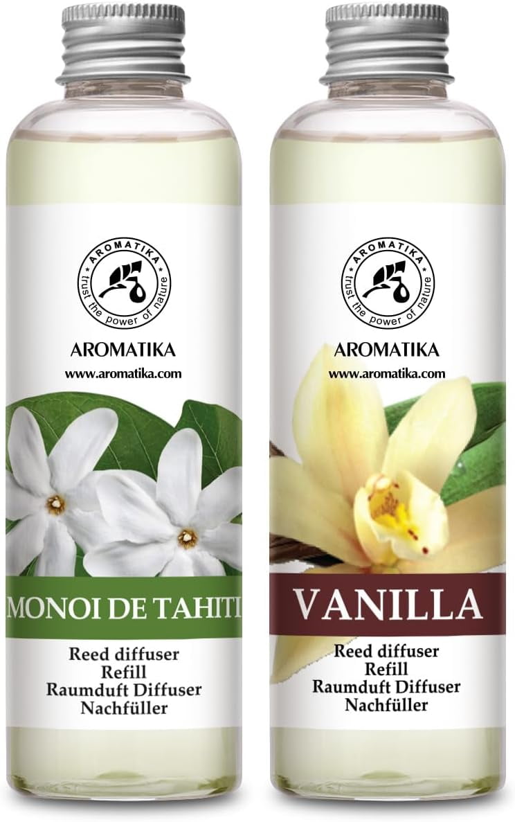 Monoi De Tahiti and Vanille Reed Diffuser Refill - 2 X 6.8 Fl Oz - Room ...