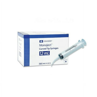 Monoject Curved Tip Syringe - 12mL Pack of 4 - Walmart.com