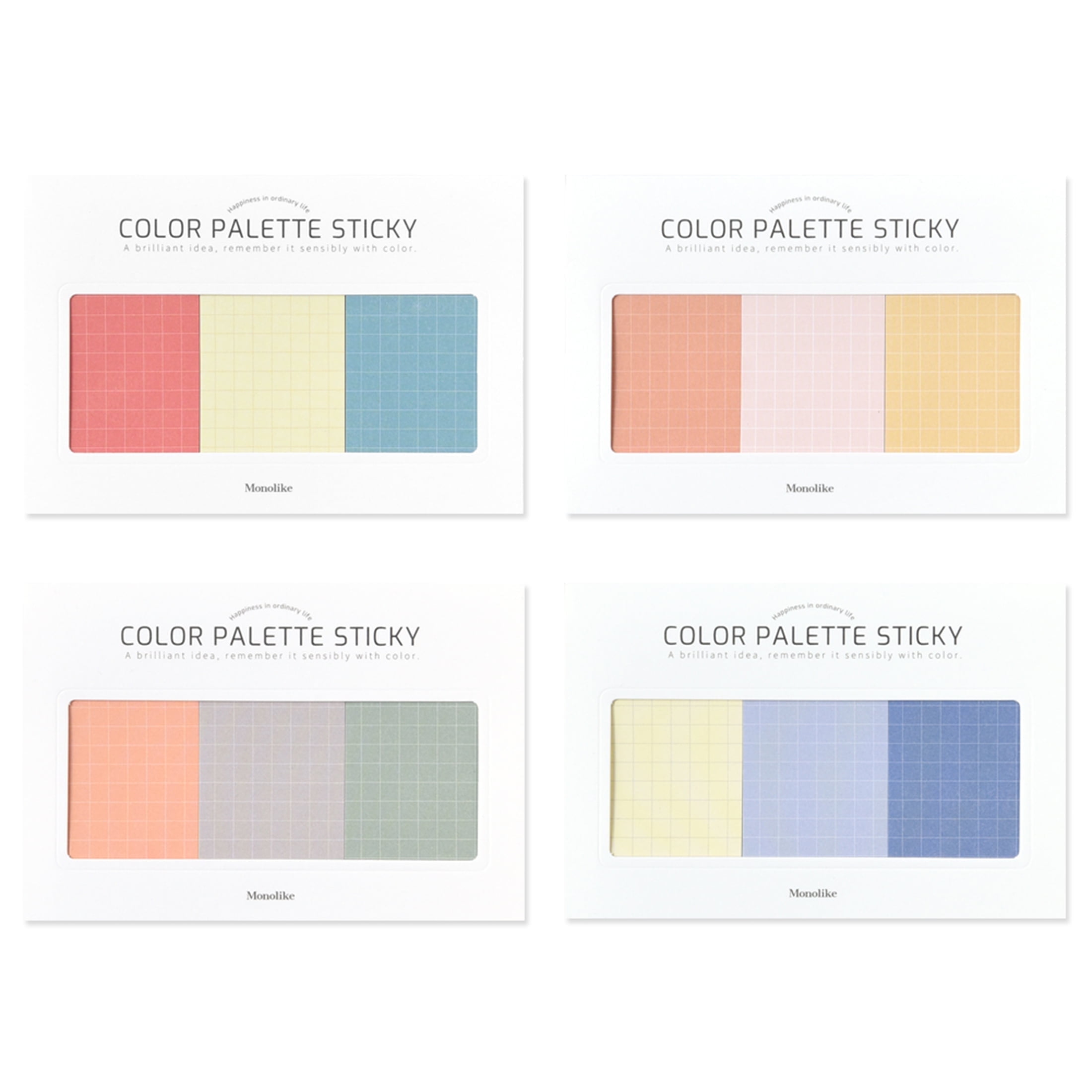 Monolike Color Palette Sticky Grid 300 A Set 4p - Self-Adhesive Memo ...